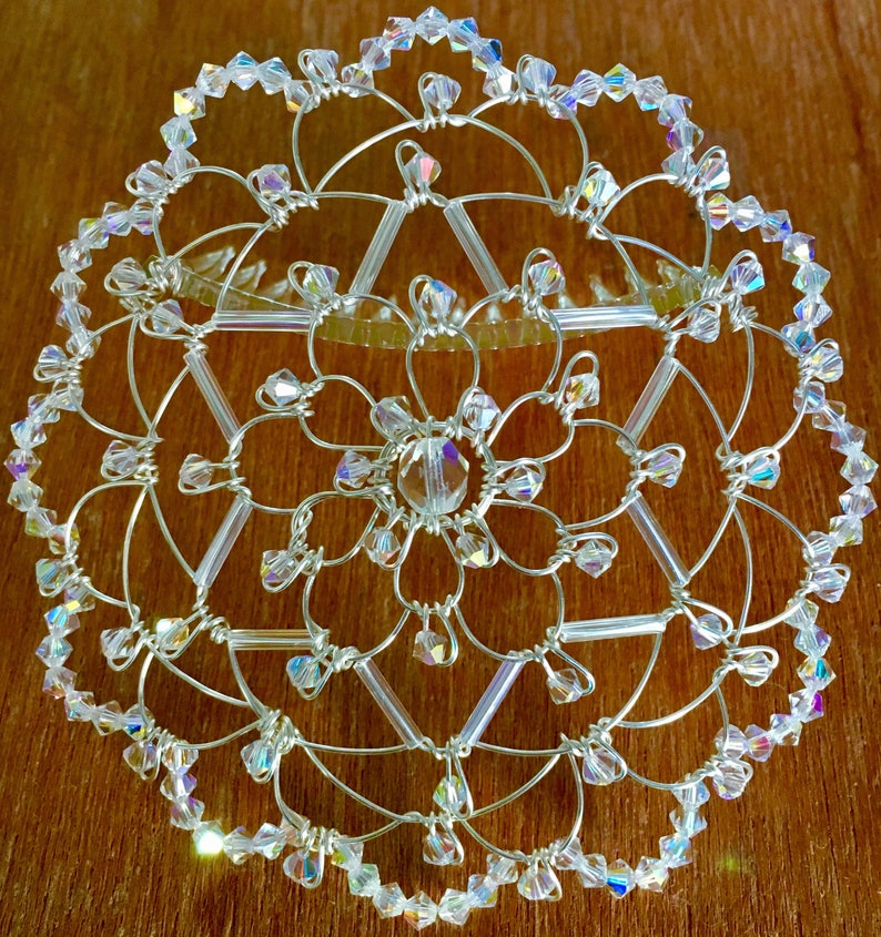 Women's Iridescent Crystal Star of David Wire Kippah | Etsy
