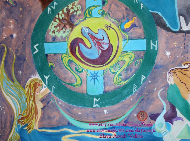 Red Dragon & Elven Encounter Poster and Cosmic Inner Journey - Etsy