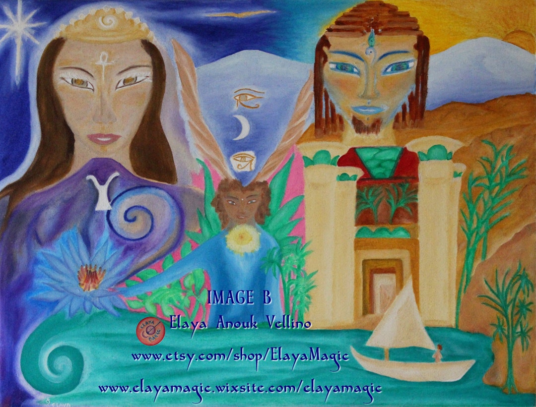 Cosmic Family* Goddess Isis, God Osiris and Horus Child - Etsy
