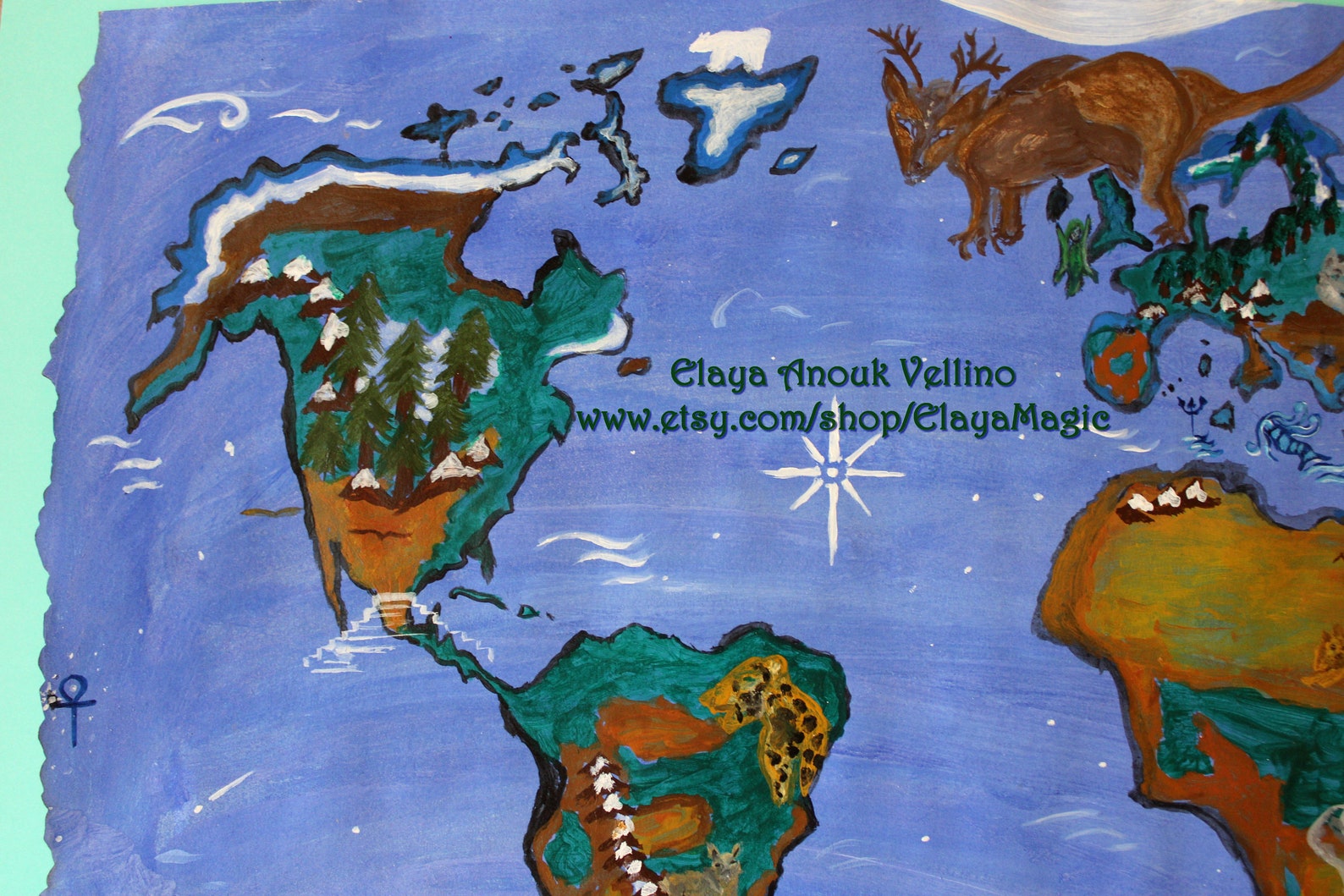 Children World Map Adventure World Map Animal Spirit World - Etsy