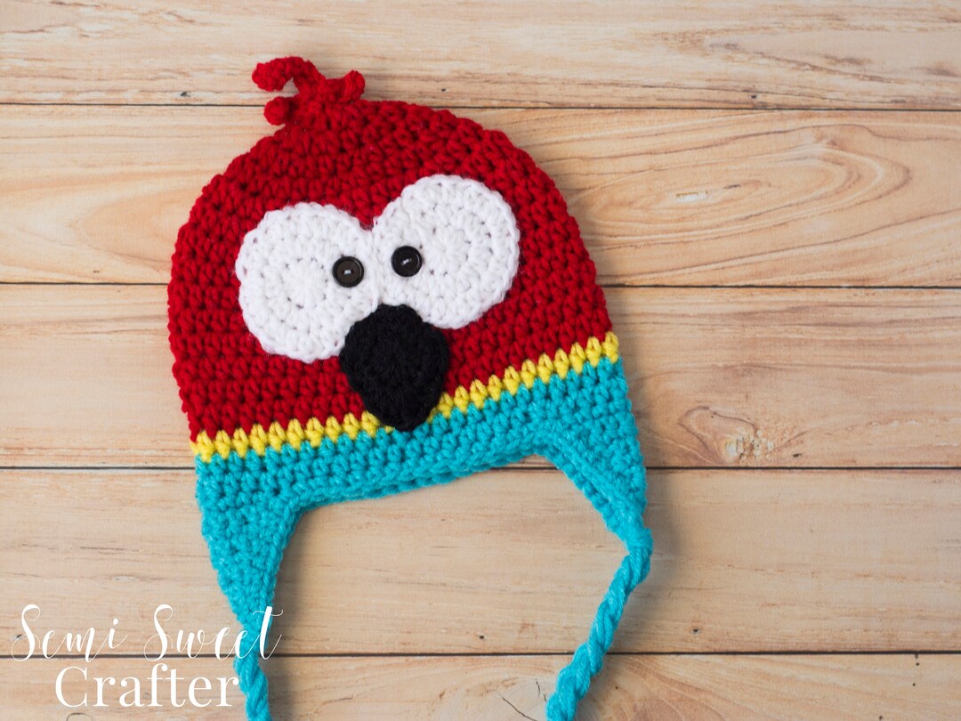 Crochet Pattern, Crochet Hat Pattern, Crochet Parrot Pattern, Crochet ...