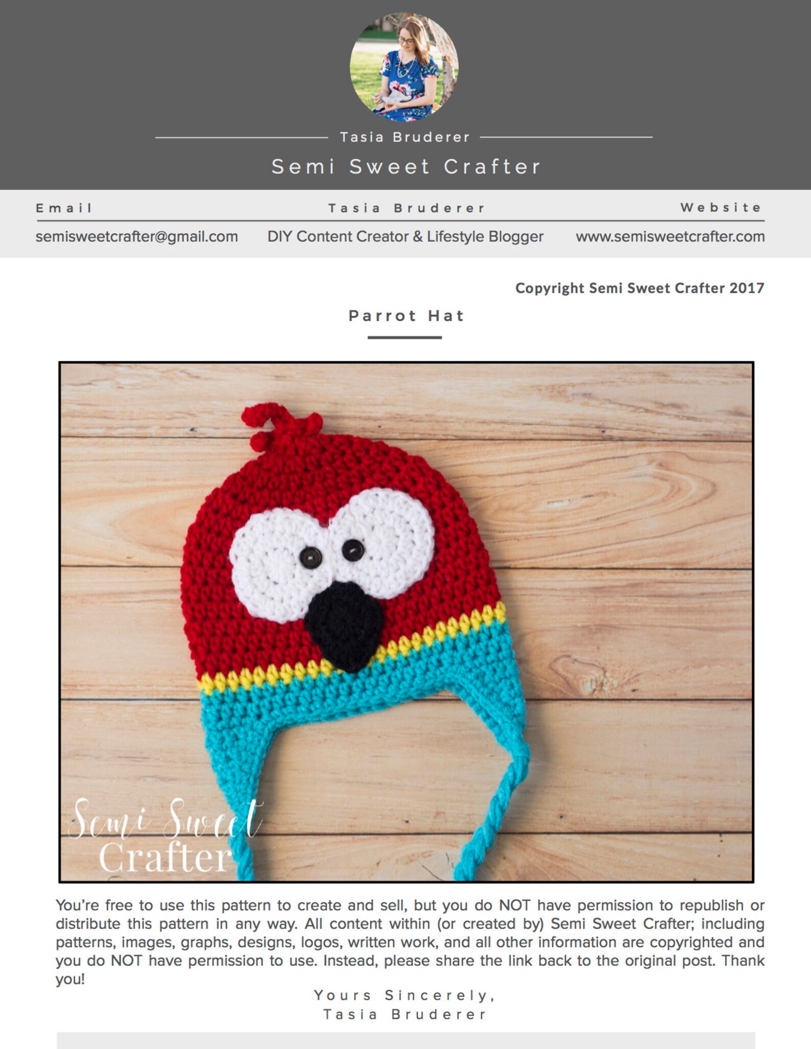 Crochet Pattern, Crochet Hat Pattern, Crochet Parrot Pattern, Crochet ...