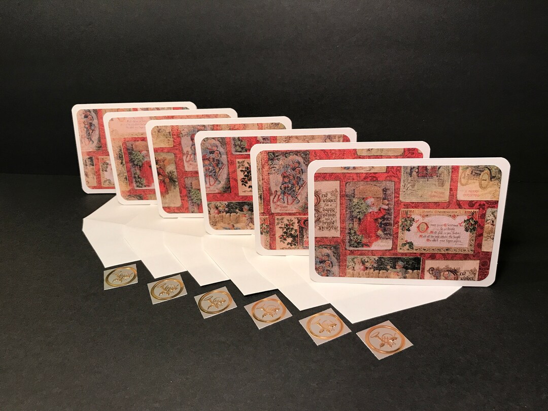 Old Fashioned Christmas Cards and Envelopes With Envelope Seals ...