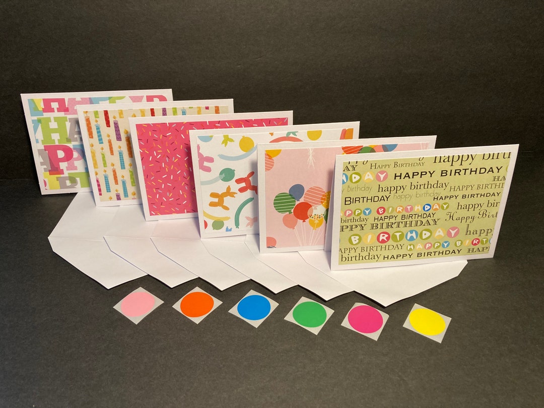 Colorful Happy Birthday Cards and Envelopes With Envelope Seals, Happy ...