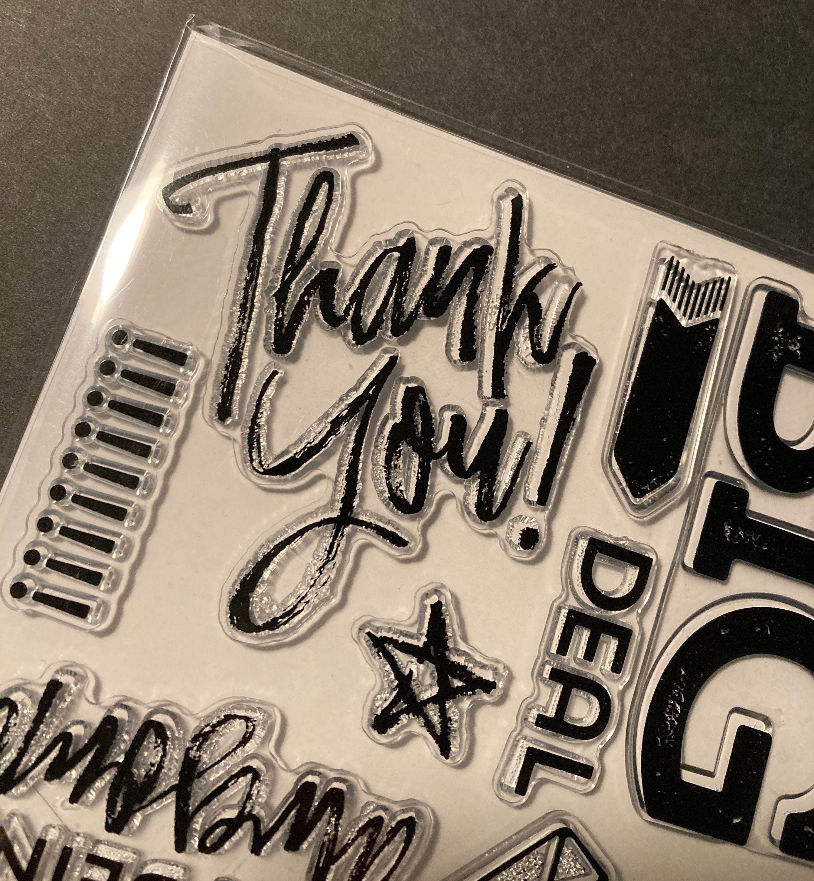 Craft Supplies & Tools Congratulation Stamps Clear Stamp Set Big Thanks ...