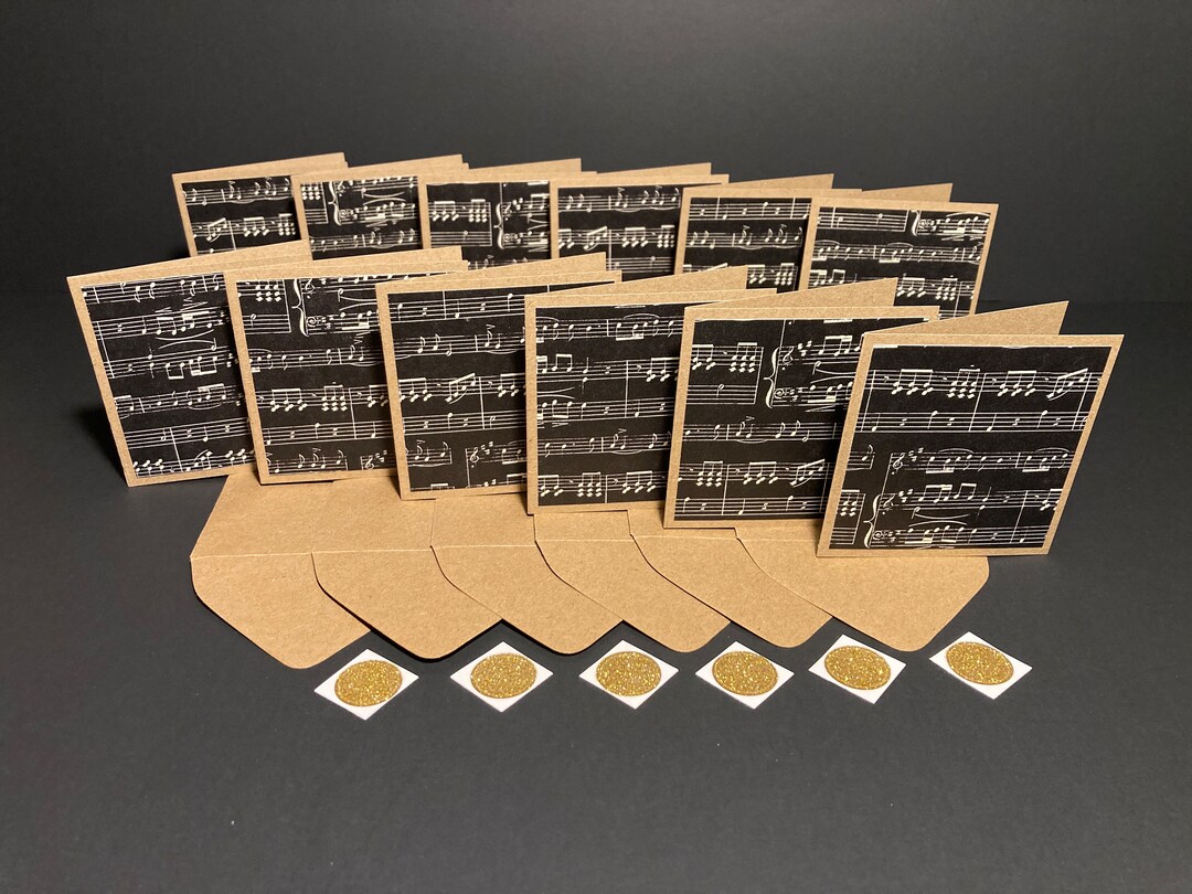 3x3 Mini Music Note Cards and Envelopes With Envelope Seals, Sheet ...