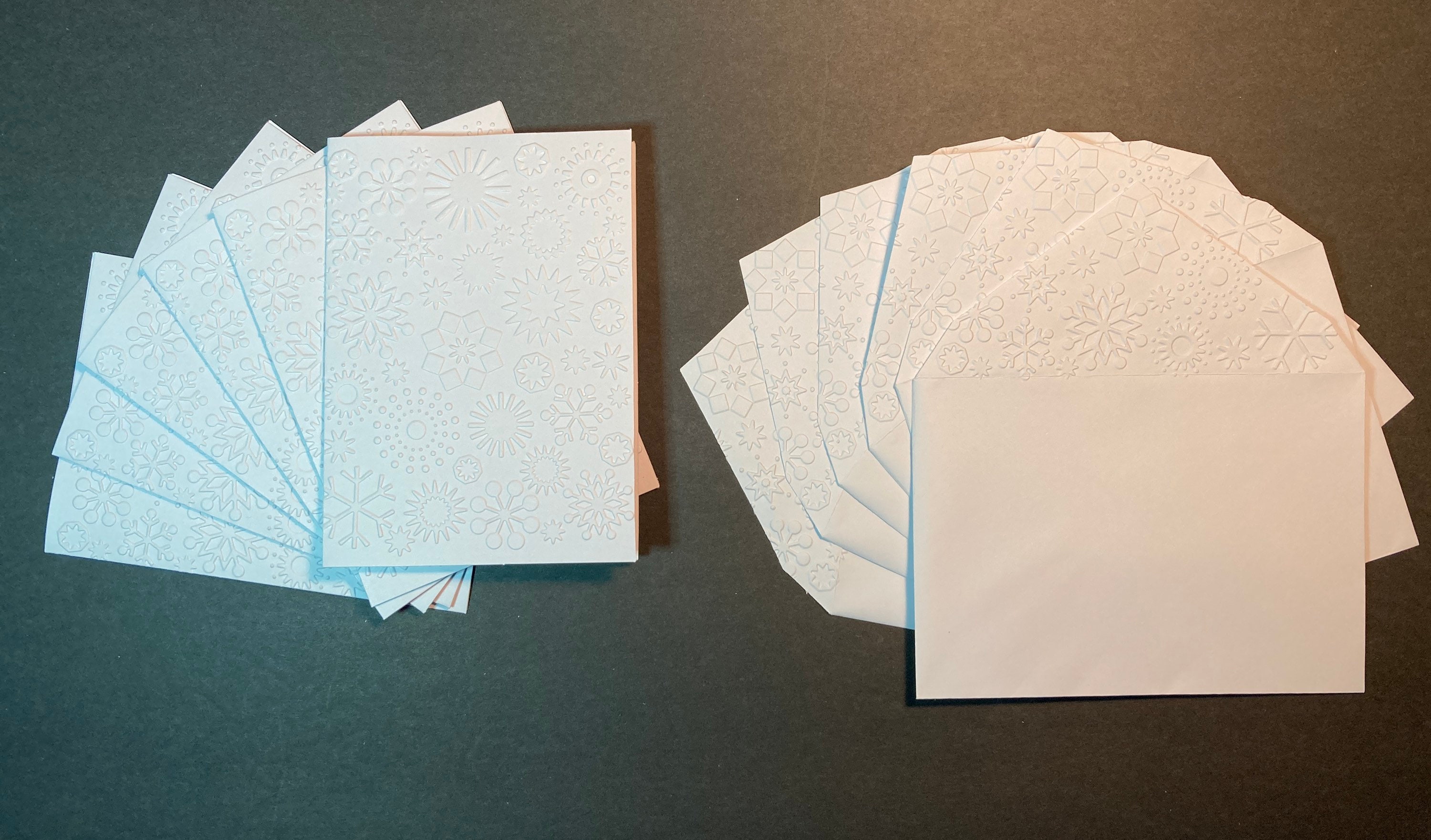 Snowflake Embossed Christmas Cards and Envelopes With Envelope Seals ...