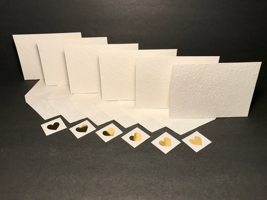 Ivory Embossed Floral Cards and Envelopes With Envelope Seals, Flowers ...