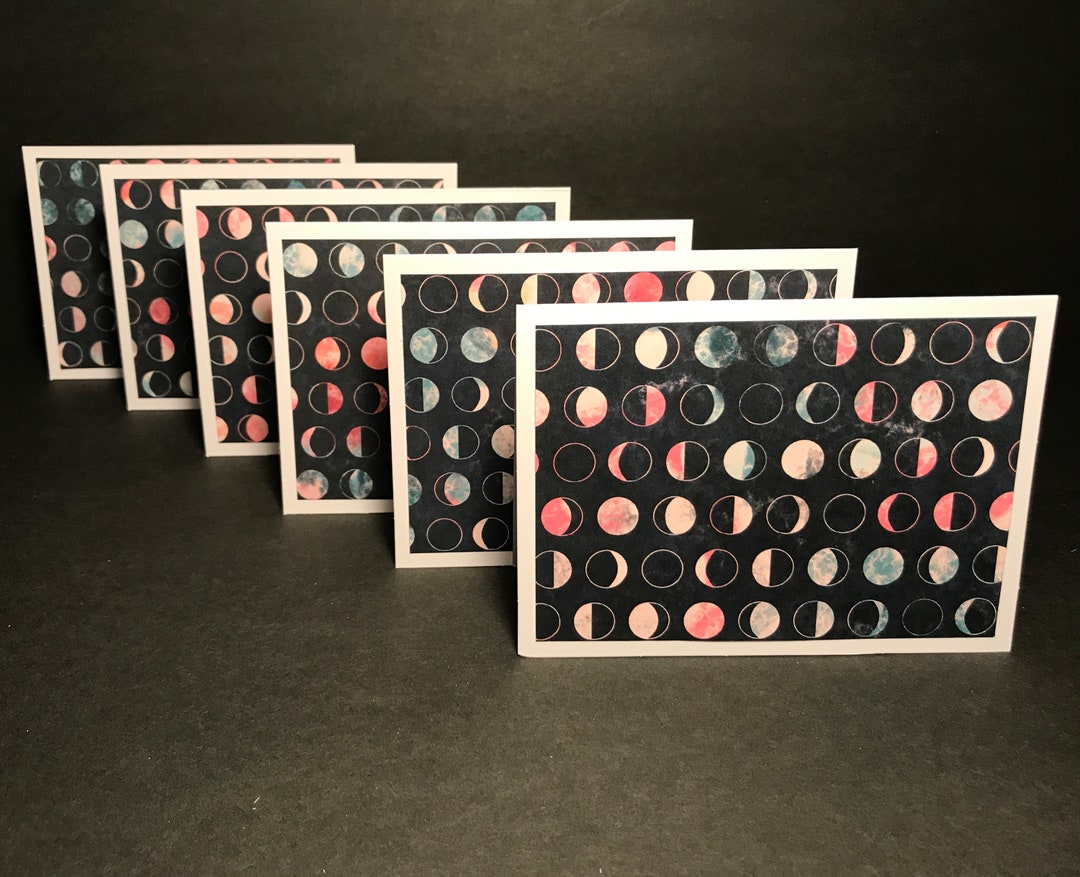 Moon Cards and Envelopes With Envelope Seals, Moon Greeting Card Set ...
