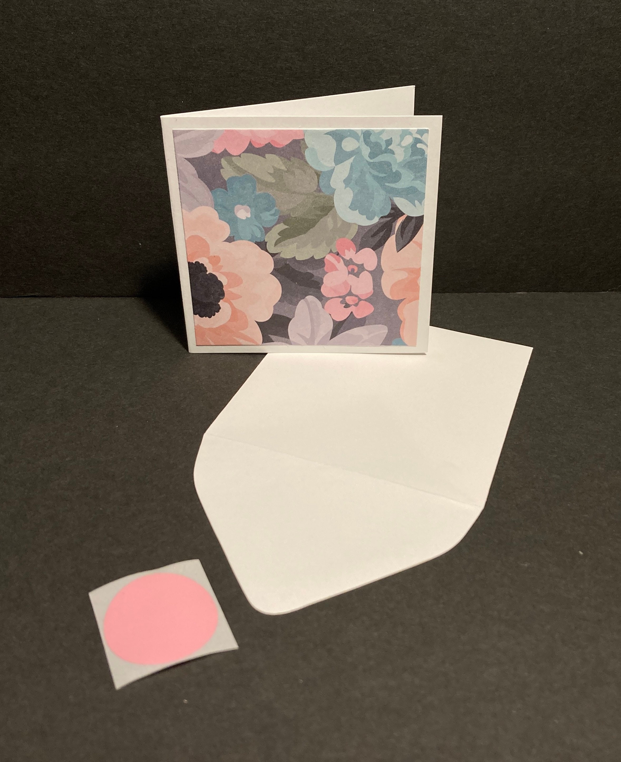 3x3 Mini Flower Cards and Envelopes With Envelope Seals, Small Floral ...