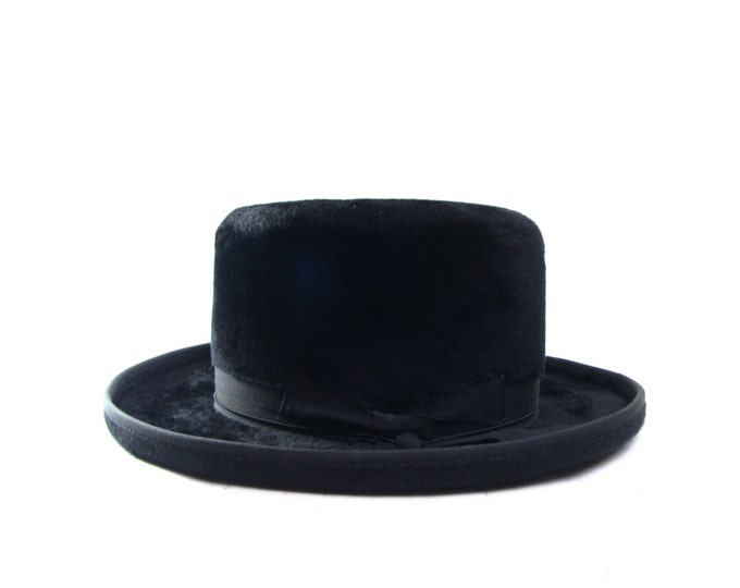 Authentic Jewish Hasidic Black Rabbit Fur Hat Krausz Hatters Morson Men ...