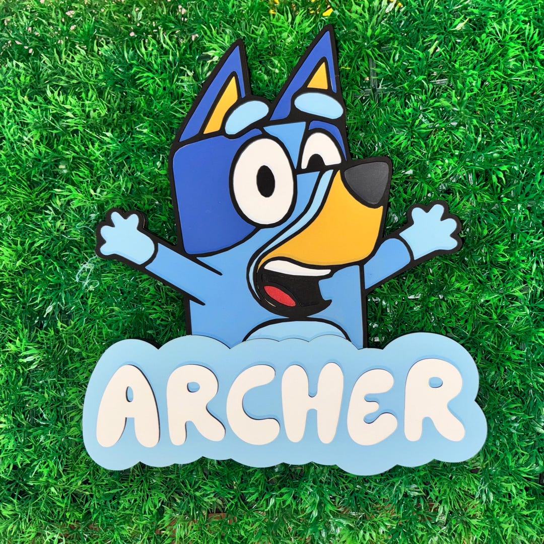 Bluey Dog Name Sign, Children’s Bedroom Decor Sign, Name Sign, Custom ...