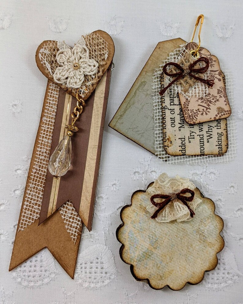 Handmade Mini Album Embellishments, Set of 14 Pieces - Etsy