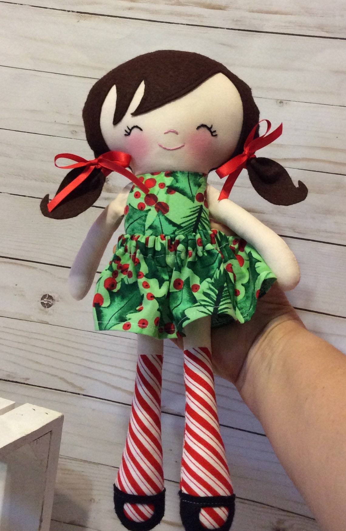Handmade Girl Doll Eve 13.5" Plush Softie Rag Doll | Christmas Holiday ...