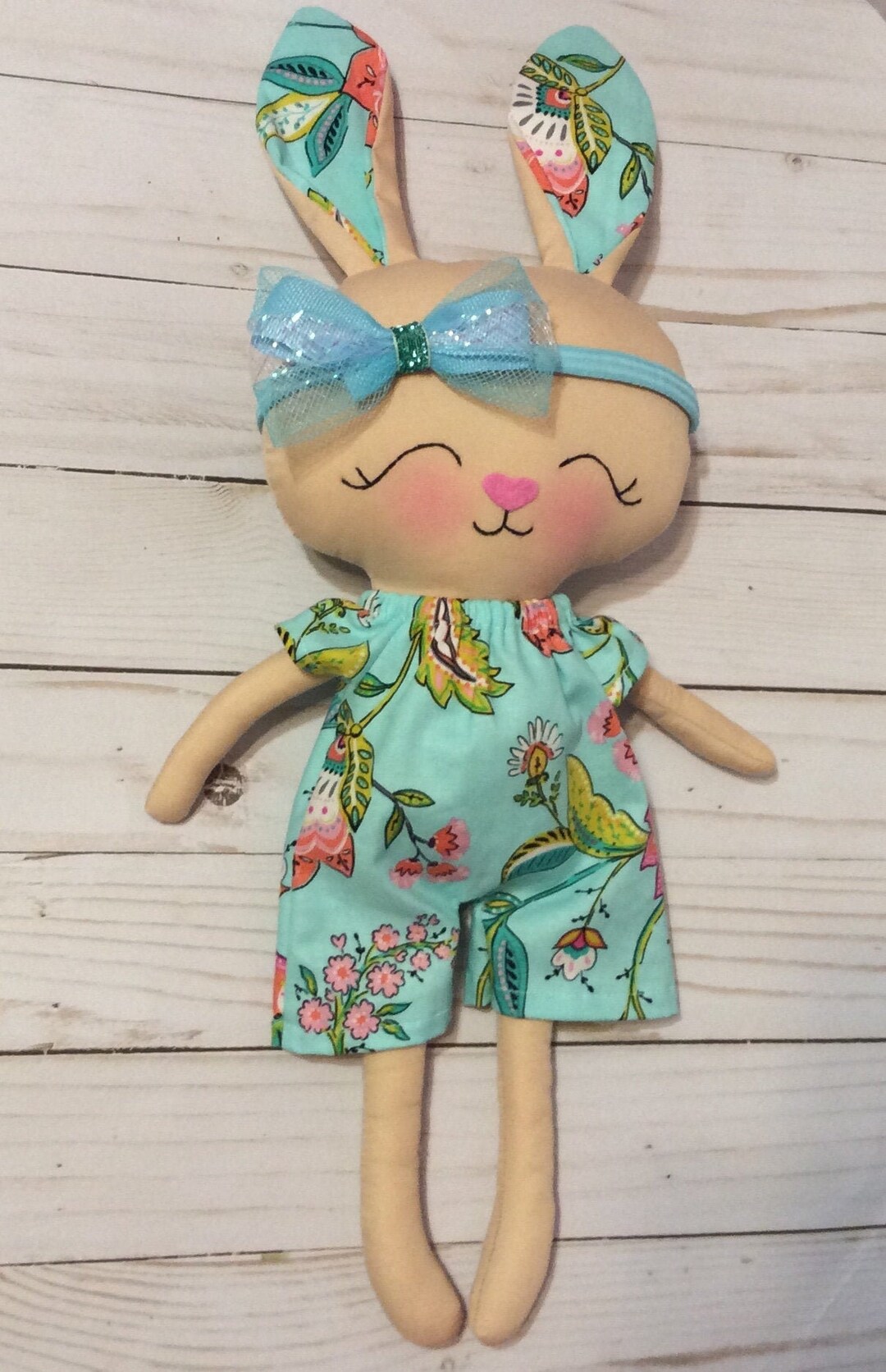 Handmade Girl Cloth Doll 17.5 Lexie Bunny Spring Rabbit - Etsy UK