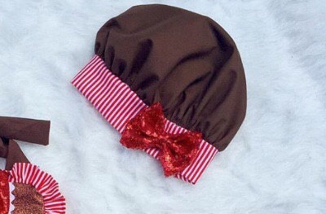 Christmas Gingerbread Girl Man Hat With Sequin Bow - Etsy