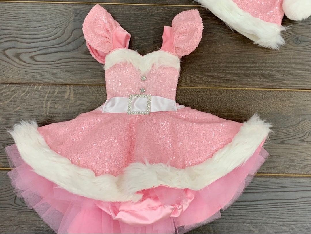 Preorder Pink Sparkle Santa Romper Sequin Skirt Tutu Dress and Sequins ...