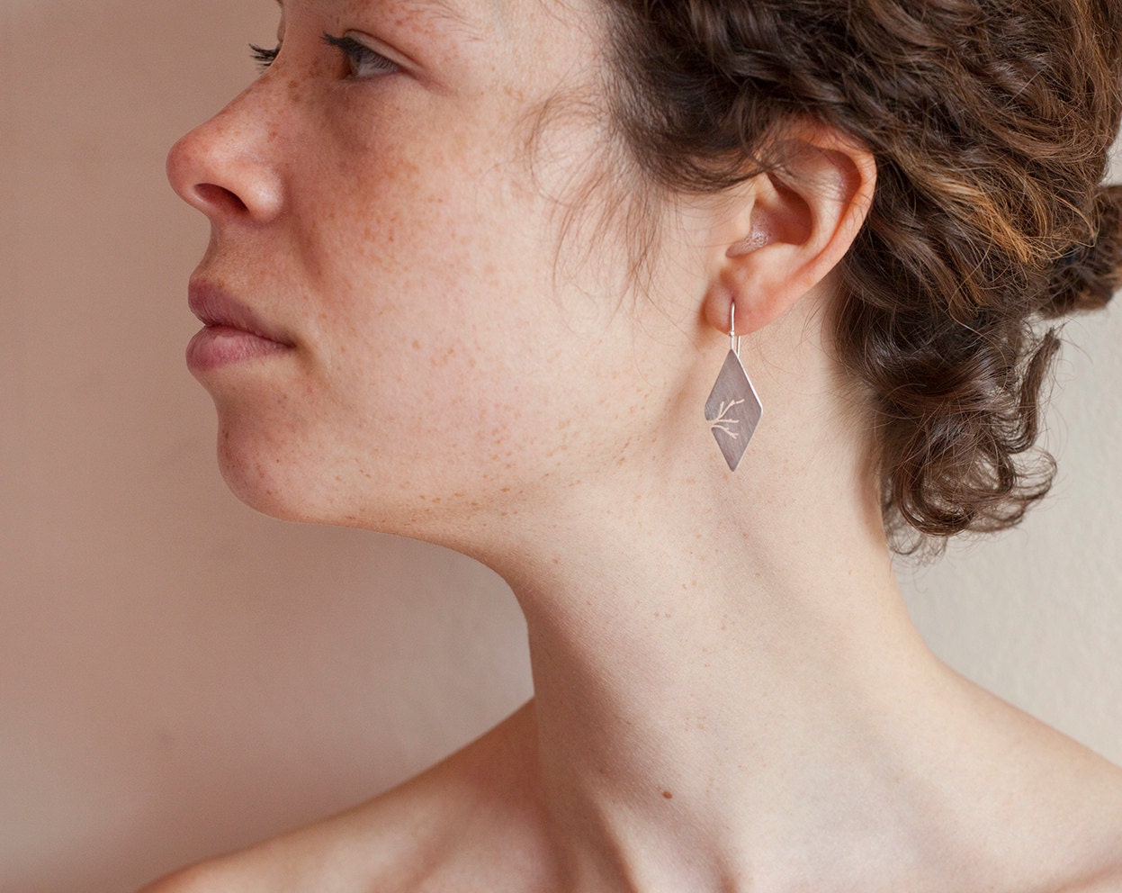 Short Silver Diamond Earrings Lightweight Comfortable to - Etsy