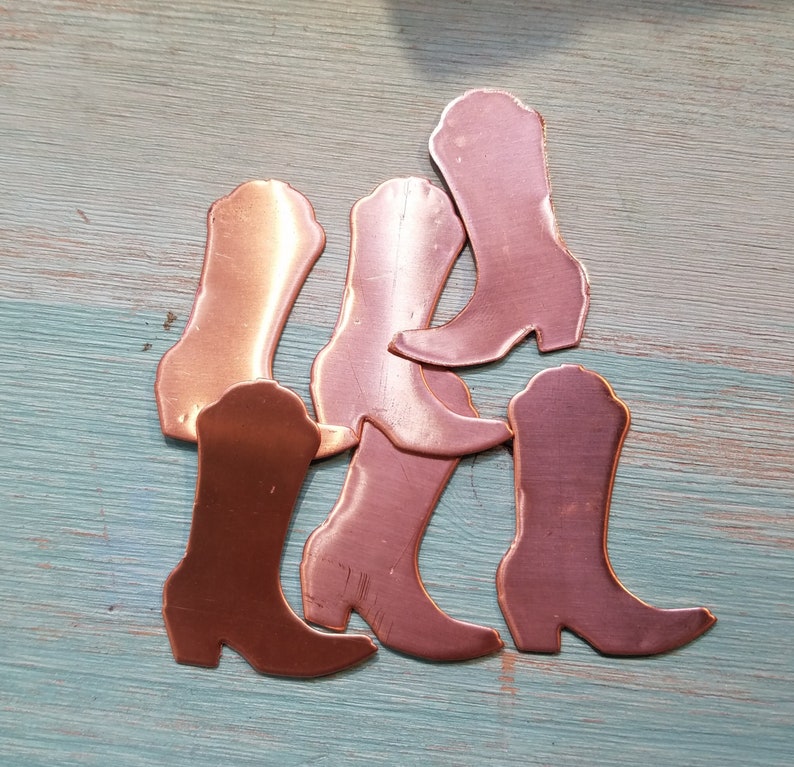 Copper Cowboy Boot Enameling Blank 24g - Etsy