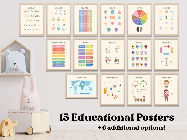 15 Educational Montessori Posters Materials, Homeschool Classroom ...