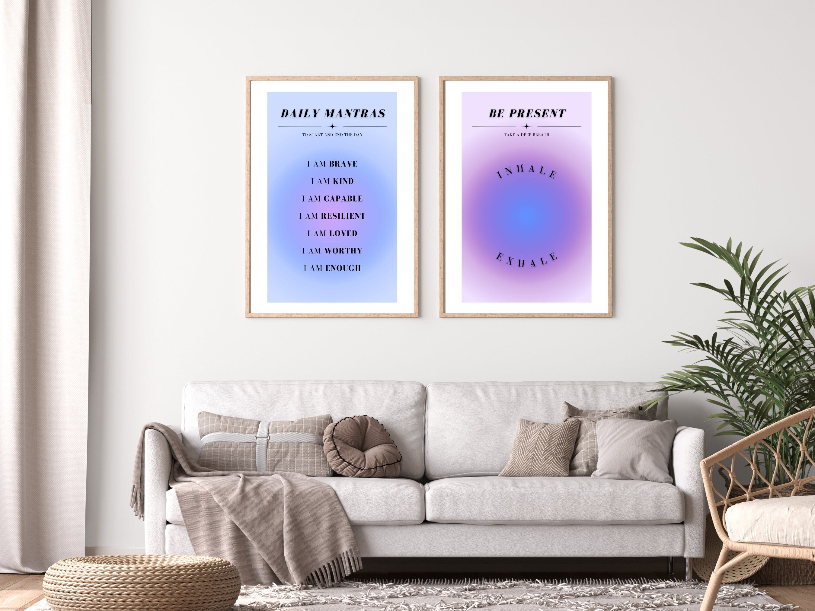 Daily Mantras Positive Affirmations Aura Digital Print Wall Art ...