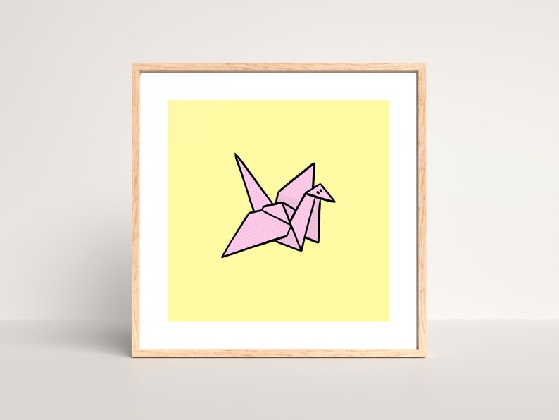 Paper Cranes Set of 3 Wall Art Posters Digital Download, Square Print ...