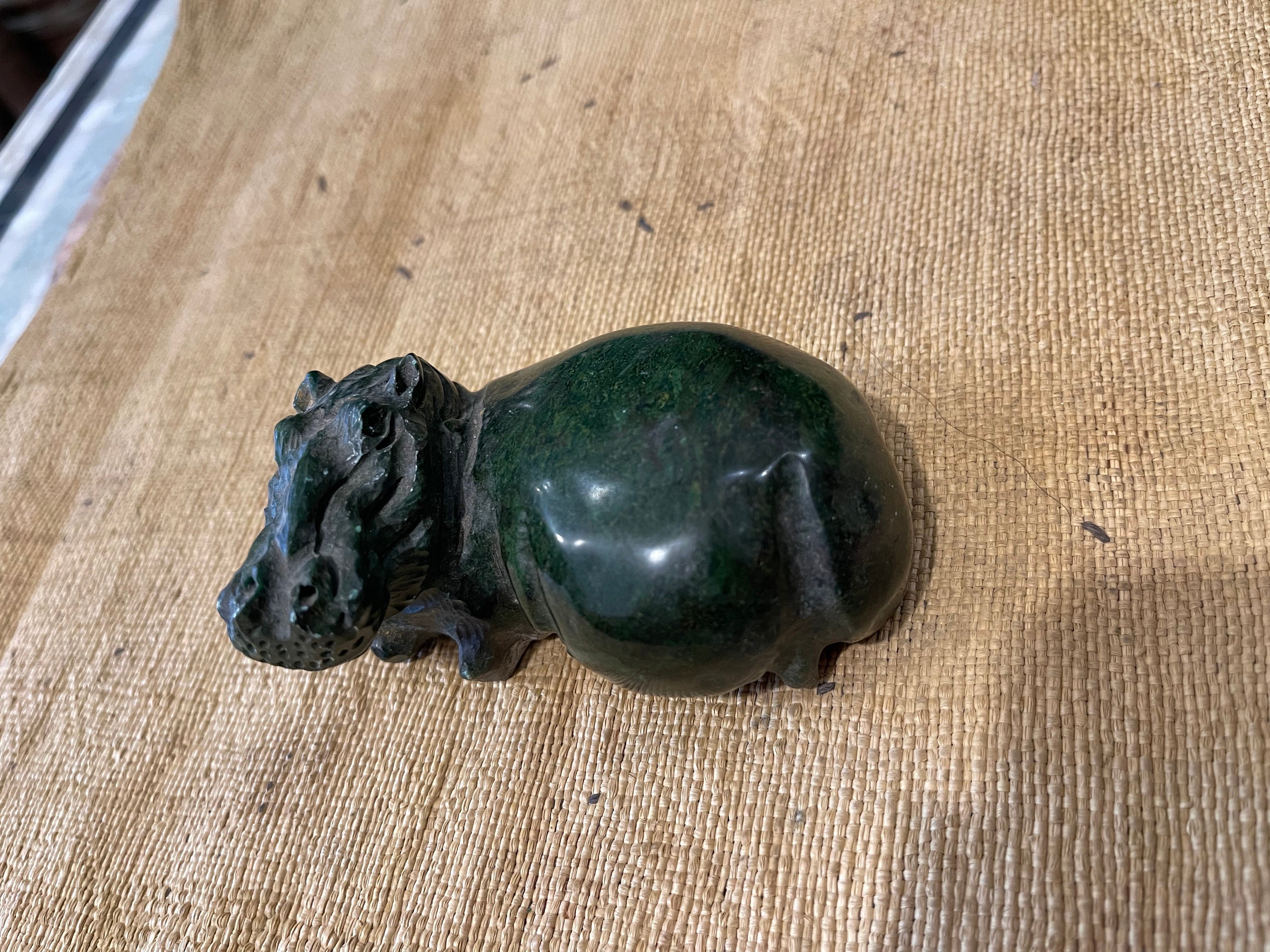 Rare Antique African Verdite Hippo, Hand Carved Verdite Hippo, Vintage ...