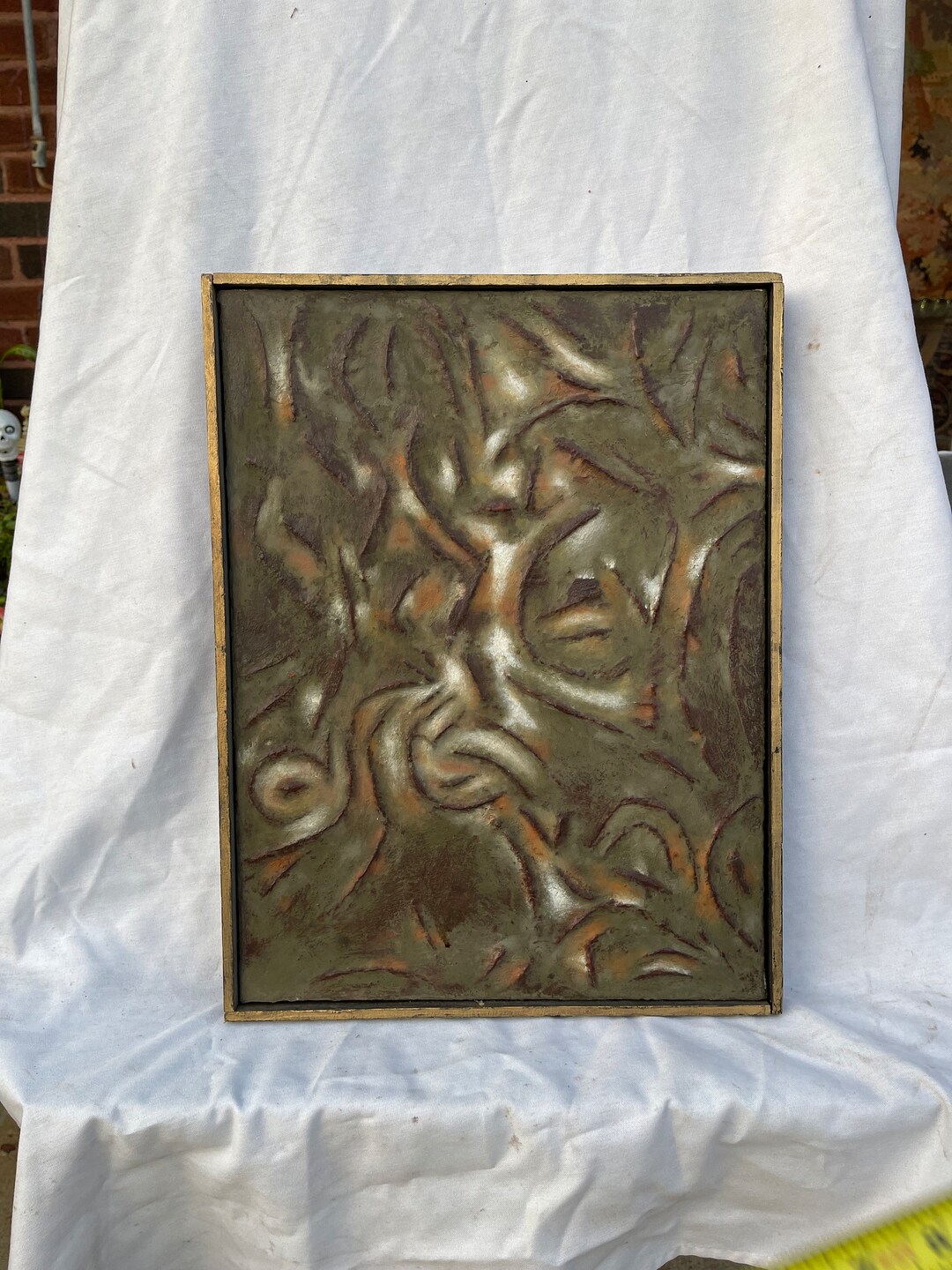 Stunning Antique Abstract Art Noveau Earth Tone Textile Art - Etsy