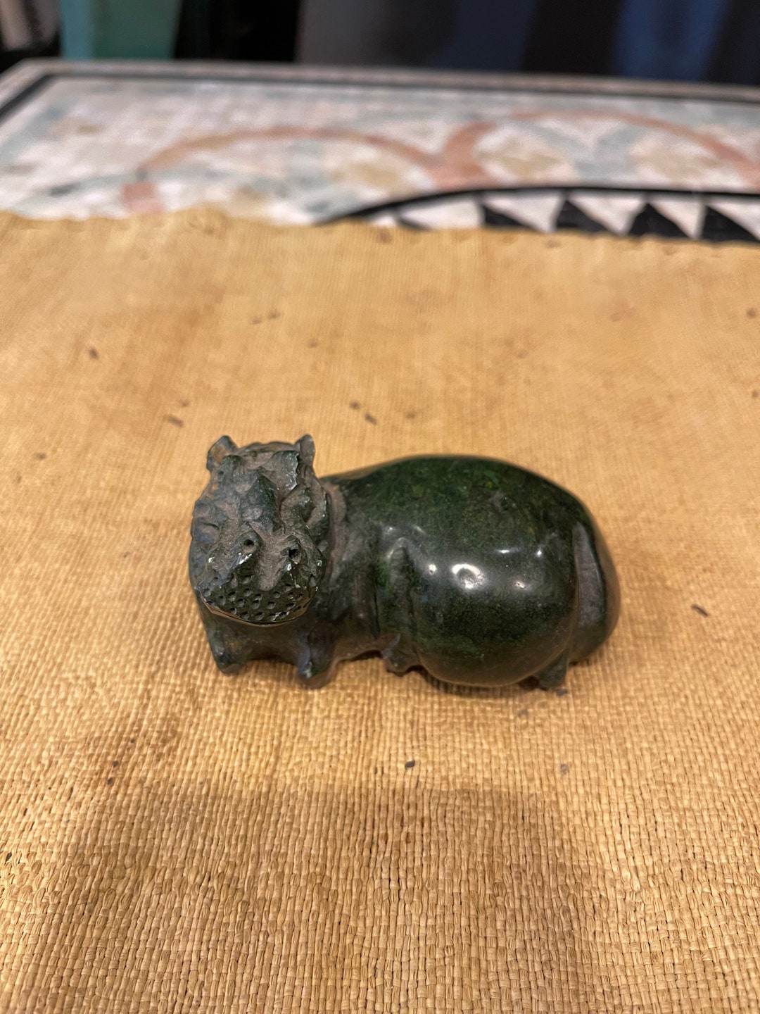 Antique Hand Carved Verdite Hippo - African Jade Sculpture - Etsy