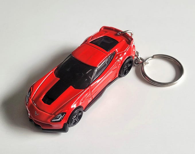 Corvette C7 Z06 - Hot Wheels Diecast on Key Chain - Etsy