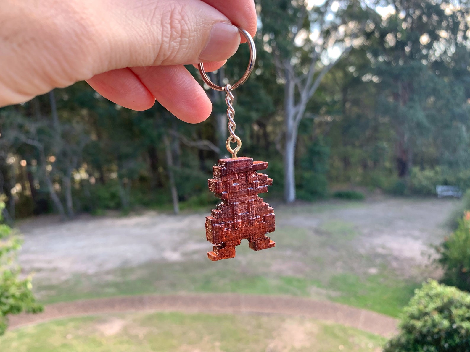 3D Printed Wood 8 Bit Super Mario Keychain - Etsy