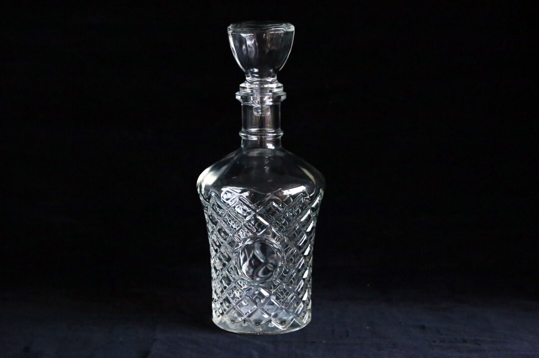 Vintage Glass Crystal Small Round Bottle - Etsy