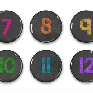 Extra Large Colored Chalkboard Number Magnets Student Numbers Counting ...