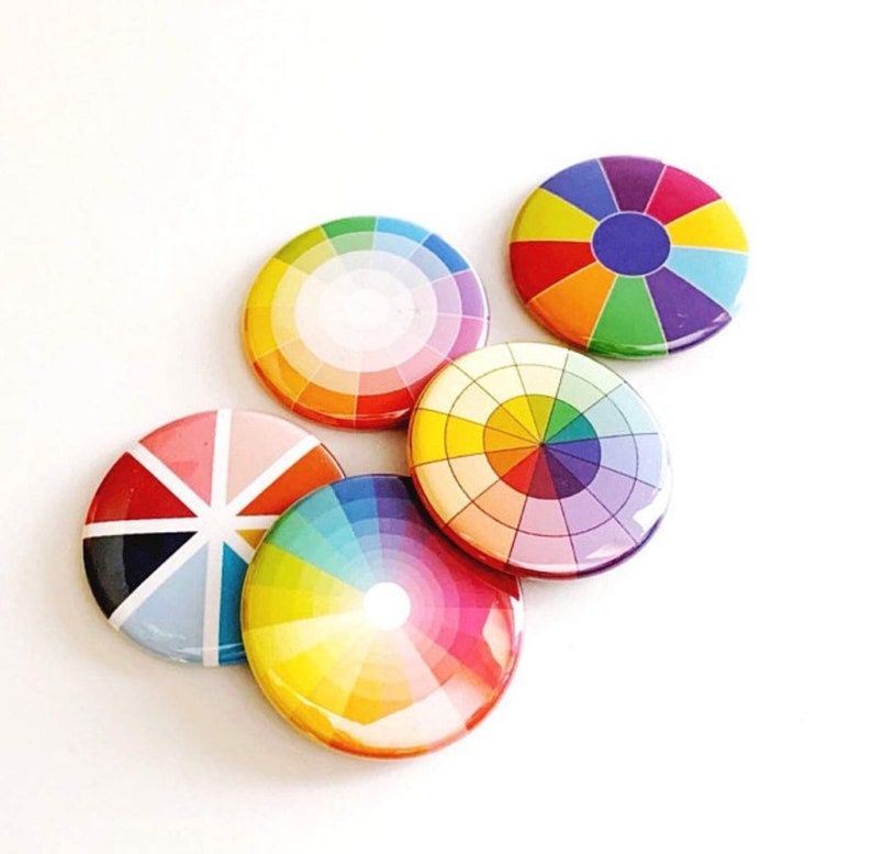 Color Wheel Pins or Magnets Color Spectrum Cubicle Decor | Etsy