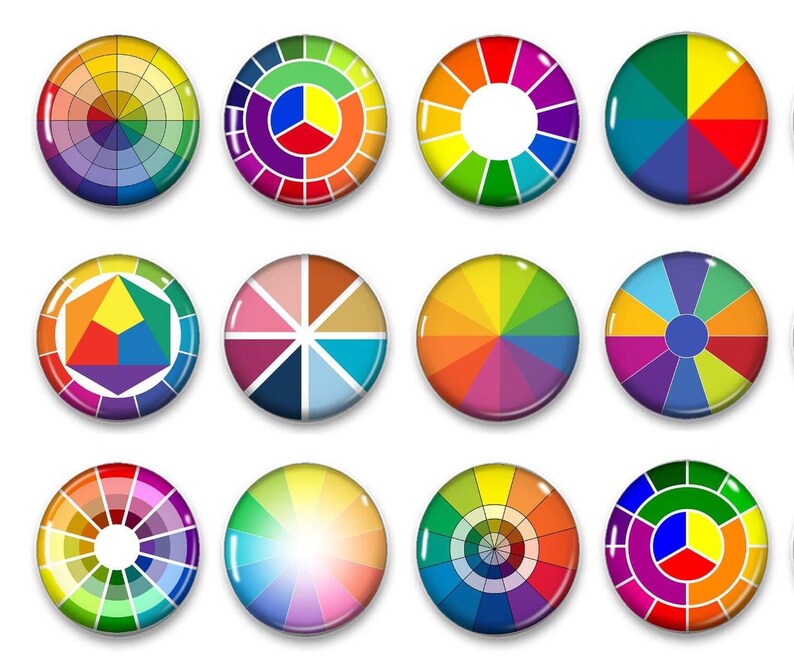 Color Wheel Pins or Magnets Color Spectrum Cubicle Decor | Etsy