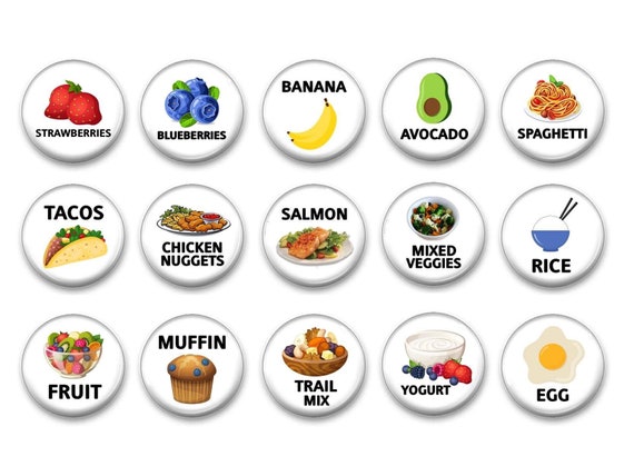 Miniature Food Magnets Communication Resources English as - Etsy