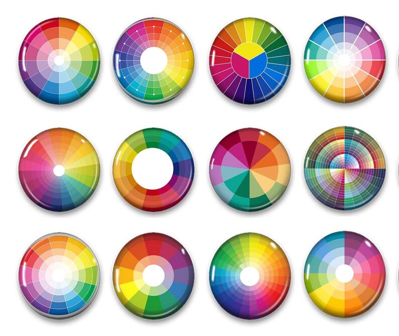 Color Wheel Pins or Magnets Color Spectrum Cubicle Decor | Etsy