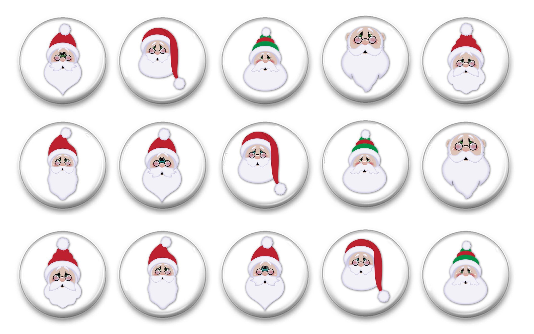 Cute Santa Magnets Santa Magnet Set Christmas Decor | Etsy