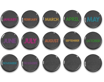 Cute Months of the Year Magnets Date Magnets Chalkboard - Etsy