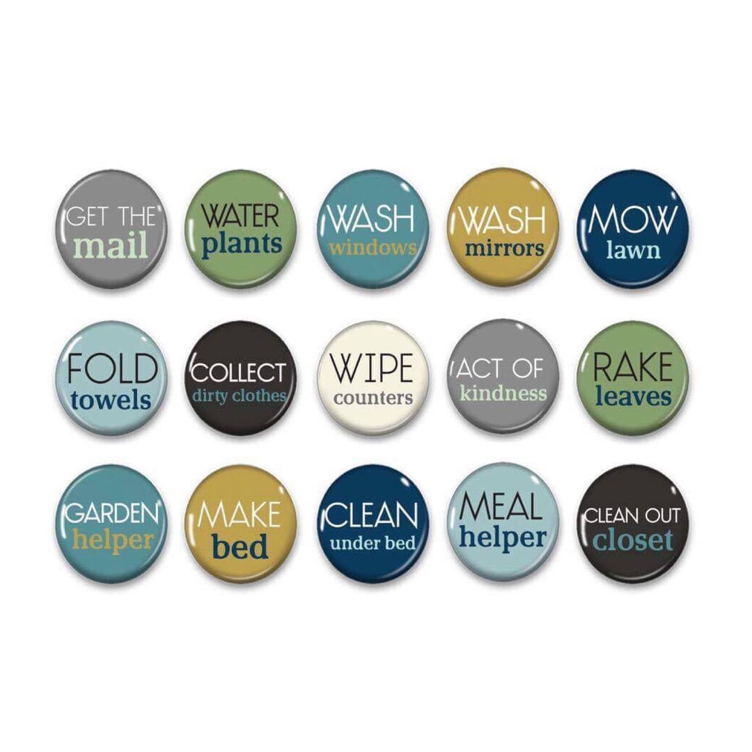 Chore Chart Magnets Neutral Colors Kids Chores Family Jobs Daily ...