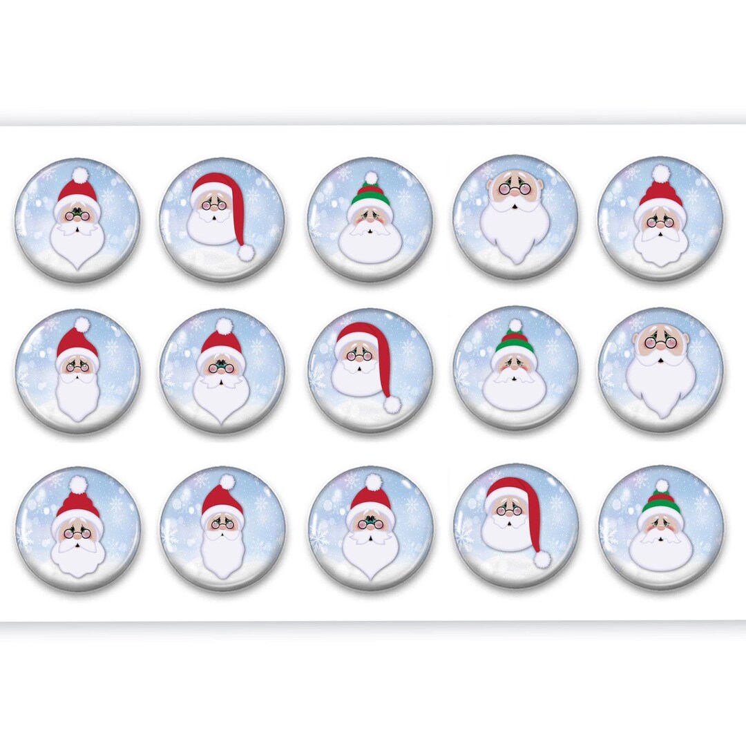 Cute Santa Magnets Santa Magnet Set Christmas Decor Cubicle Decor Santa ...