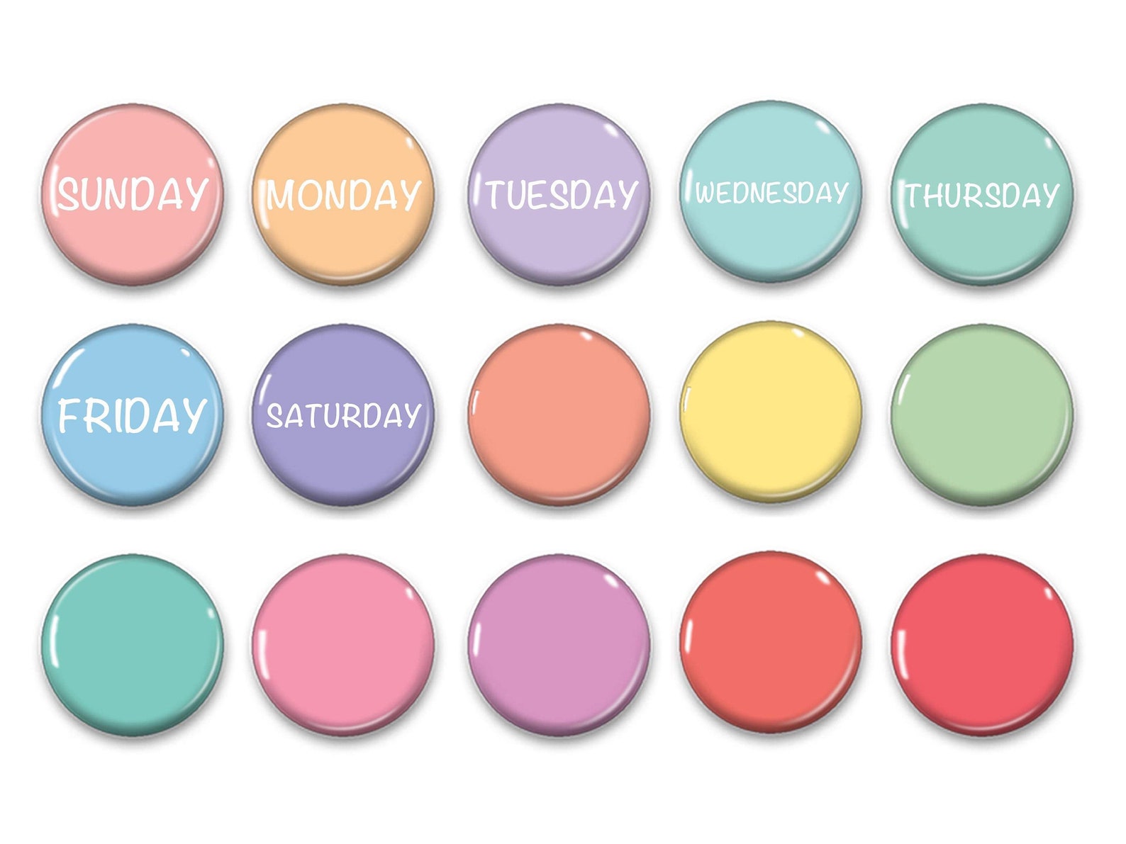 Colorful Days of the Week Magnets calendar Magnets - Etsy