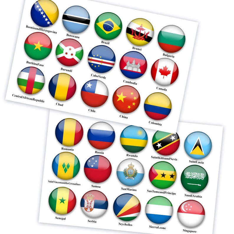 Flag Magnets 197 Countries of the World Flags Map Art | Etsy