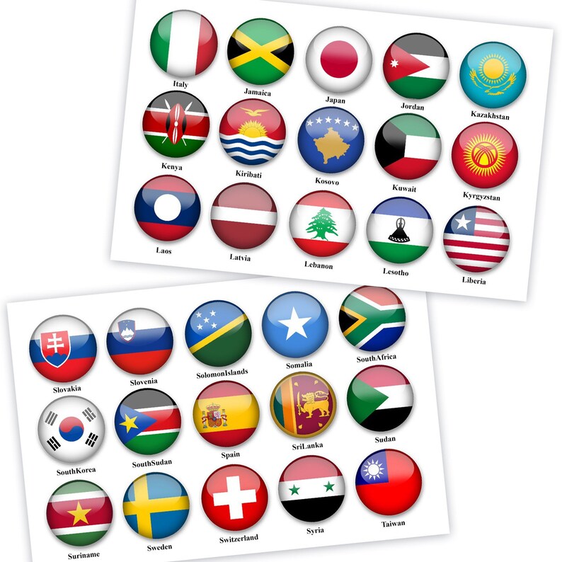 Flag Magnets 197 Countries of the World Flags Map Art | Etsy