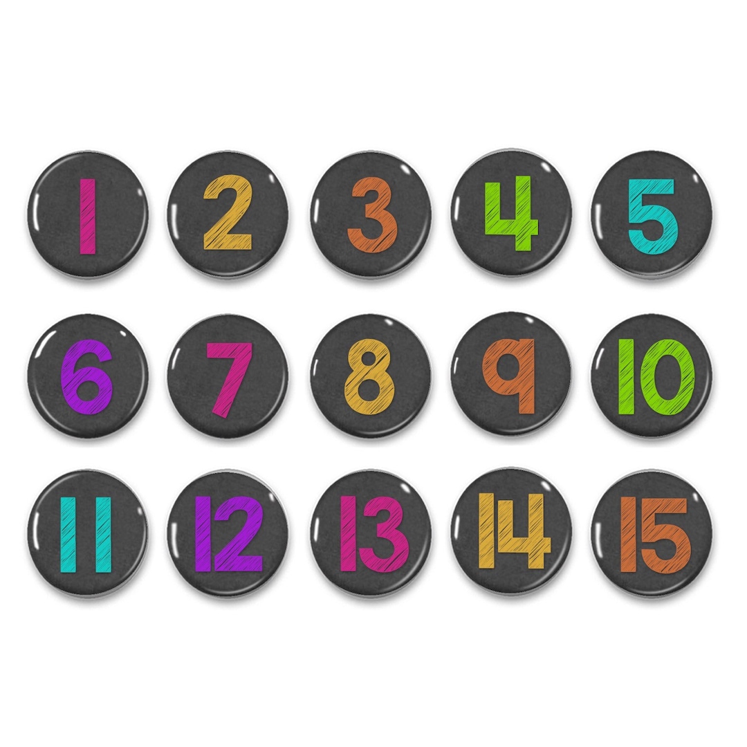 Colored Chalkboard Calendar Number Magnets Counting Practice Early Math ...