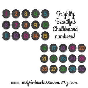 Colored Chalkboard Calendar Number Magnets Counting Practice Early Math ...