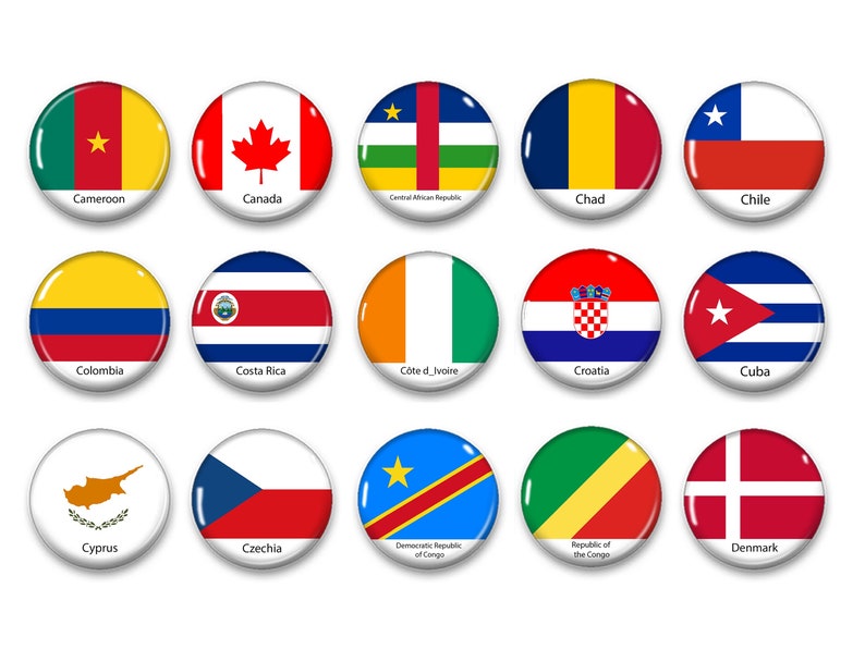 Flag Magnets 197 Countries of the World Flags Map Art - Etsy UK