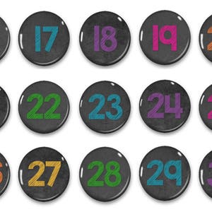 Colored Chalkboard Calendar Number Magnets Counting Practice Early Math ...