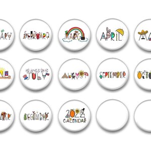 Cute Months of the Year Magnets Date Magnets Chalkboard Magnets ...