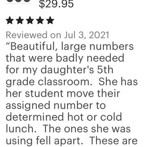 Extra Large Colored Chalkboard Number Magnets Student Numbers Counting ...